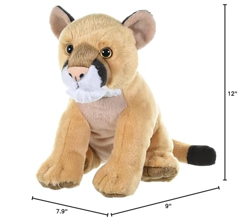 Wild Republic Mountain Lion Plush, Stuffed Animal, Plush Toy, Gifts for Kids, Cuddlekins 12 Inches