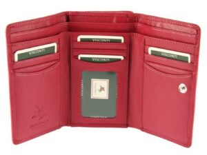 visconti heritage -32 soft leather trifold wallet (fuscia)