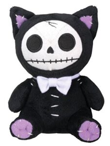 summit collection furrybones black cat mao mao wearing white bow tie small plush doll