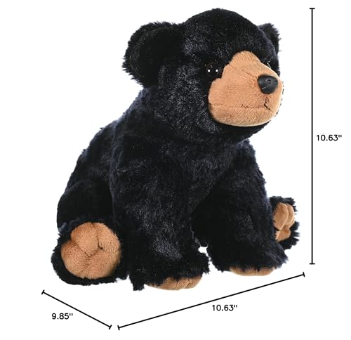 Wild Republic Black Bear Plush, Stuffed Animal, Plush Toy, Gifts for Kids, Cuddlekins 12 Inches