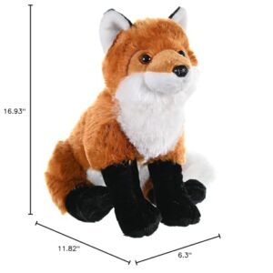 Wild Republic Red Fox Plush, Stuffed Animal, Plush Toy, Gifts For Kids, Cuddlekins 12" (10944)