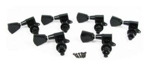 black "tombstone" electric guitar tuners/machine heads - 6-piece inline right alignment