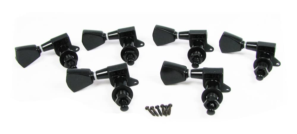 Black "Tombstone" Electric Guitar Tuners/Machine Heads - 6-piece Inline Right Alignment