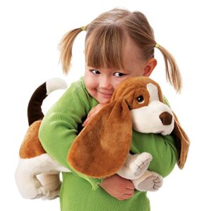 Folkmanis Basset Hound Hand Puppet , Brown, White, Black