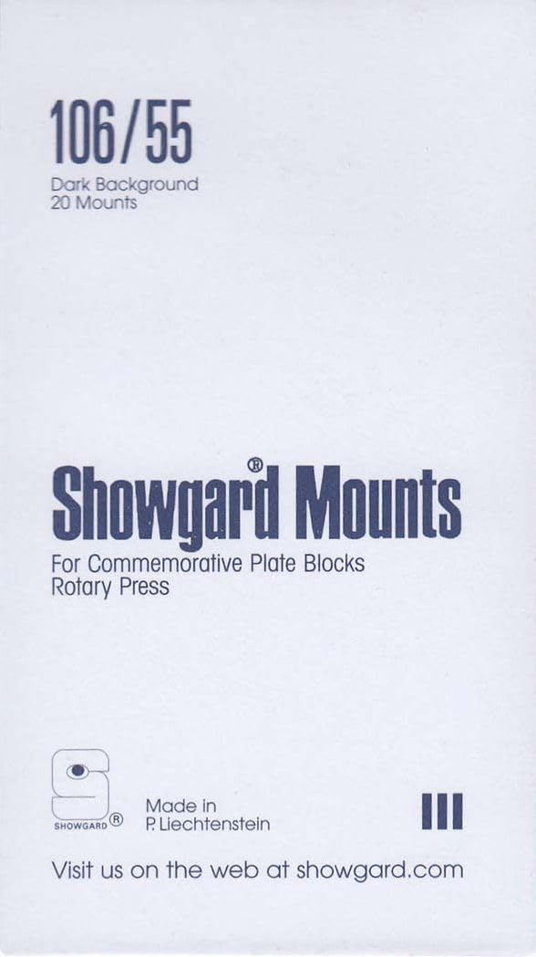 Showgard Pre-cut Black Stamp Mounts Size 106/55