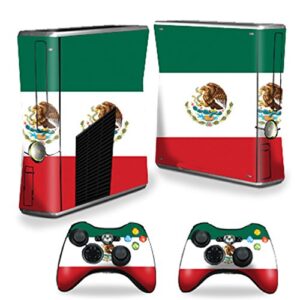 mightyskins skin compatible with x-box 360 xbox 360 s console - mexican flag | protective, durable, and unique vinyl decal wrap cover | easy to apply, remove, and change styles | made in the usa