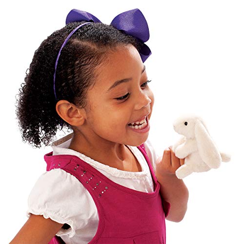 Folkmanis Mini Lop Earred Rabbit Finger Puppet, White, 1 EA