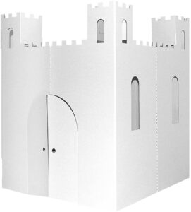 easy playhouse blank castle - kids art & craft for indoor & outdoor fun, color, draw, doodle on this blank canvas–decorate & personalize a cardboard fort, 32" x 32" x 43. 5" -made in usa, age 3+