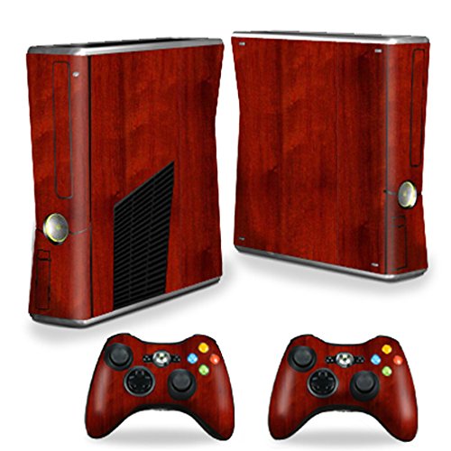 MightySkins Skin Compatible with Microsoft Xbox 360 S Slim + 2 Controller Skins wrap Sticker Skins Cherry Wood