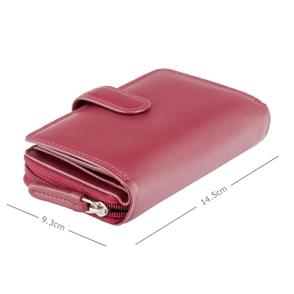 Visconti Heritage-33 Ladies Multi Soft Leather Card Holder Wallet and Purse Red