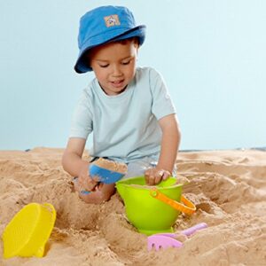 Hape Beach Basics Sand Toy Set Including Bucket Sifter, Rake, and Shovel Toys| Sand Toy Playset for Toddlers 18M+