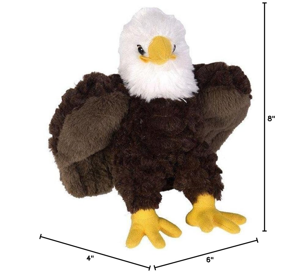 Wild Republic Bald Eagle Plush, Stuffed Animal, Plush Toy, Gifts for Kids, Cuddlekins 8 Inches