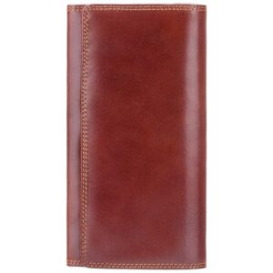 visconti monza 10 ladies large soft leather checkbook wallet (brown)