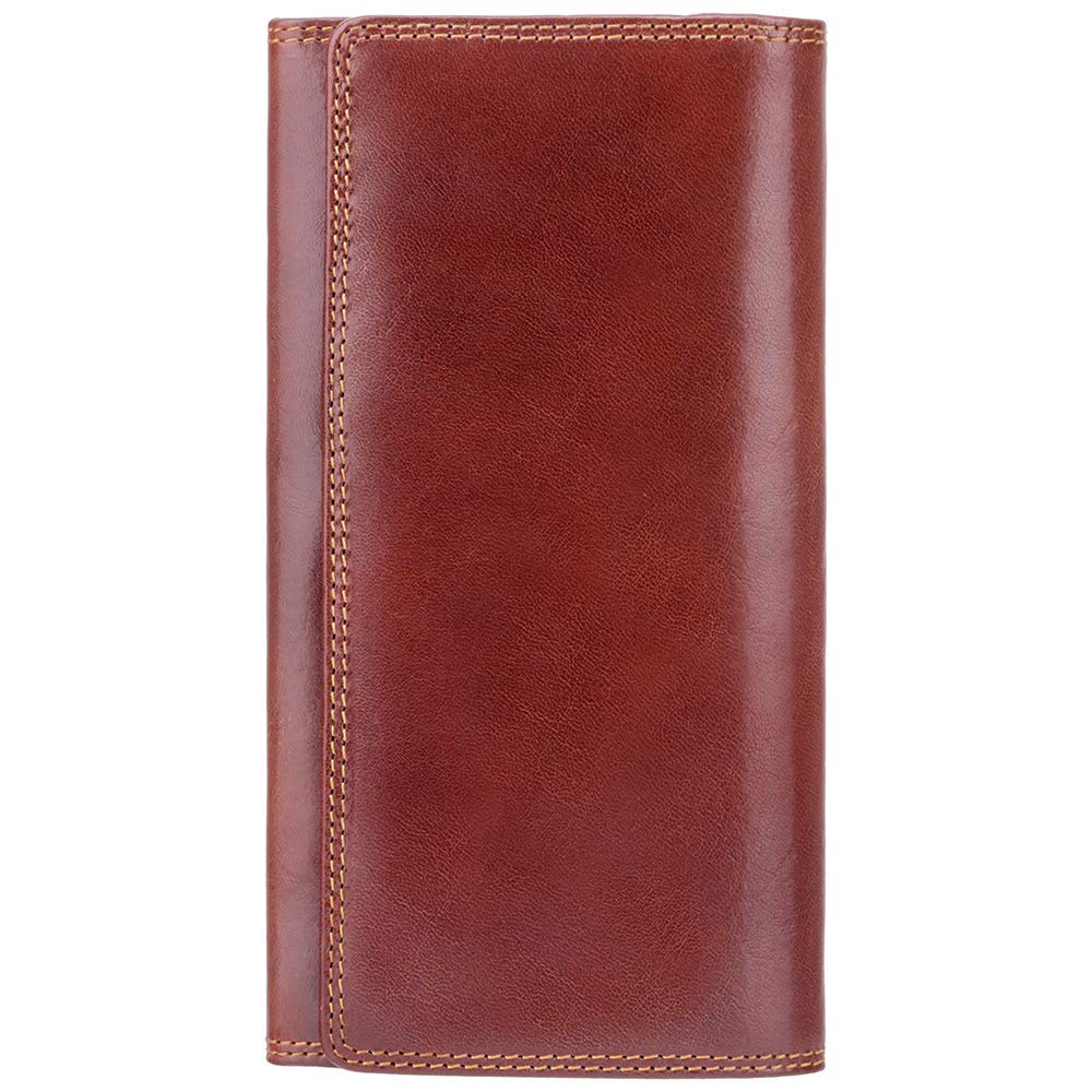 Visconti Monza 10 Ladies Large Soft Leather Checkbook Wallet (Brown)