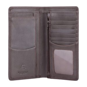 Visconti Heritage-12 Soft Leather Checkbook Wallet (Brown) (Brown)