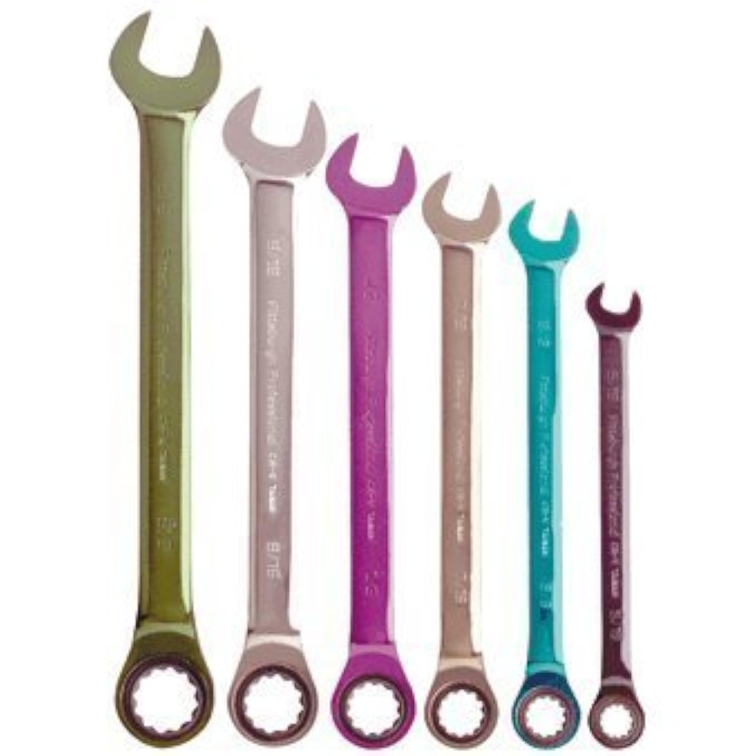 Pittsburgh 6 Piece SAE Ratcheting Color Combo Wrench Set