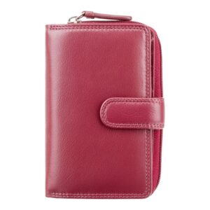 visconti heritage-33 ladies multi soft leather card holder wallet and purse red