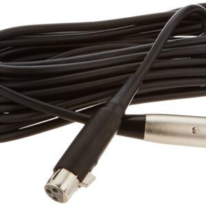 Shure C25B 25-Feet Heavy-Duty Cable XLR Connector on Microphone End, Black