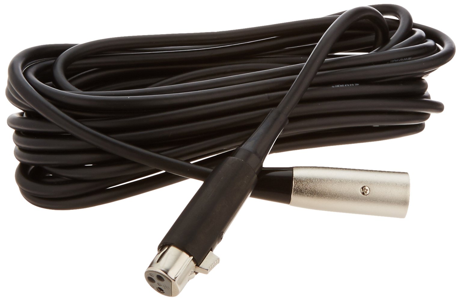 Shure C25B 25-Feet Heavy-Duty Cable XLR Connector on Microphone End, Black