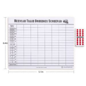 Yellow Mountain Imports Mexican Train Dominoes Scorepad - 50 Sheets