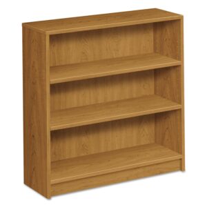 hon 1872c 1870 series bookcase, three shelf, 36w x 11 1/2d x 36 1/8h, harvest