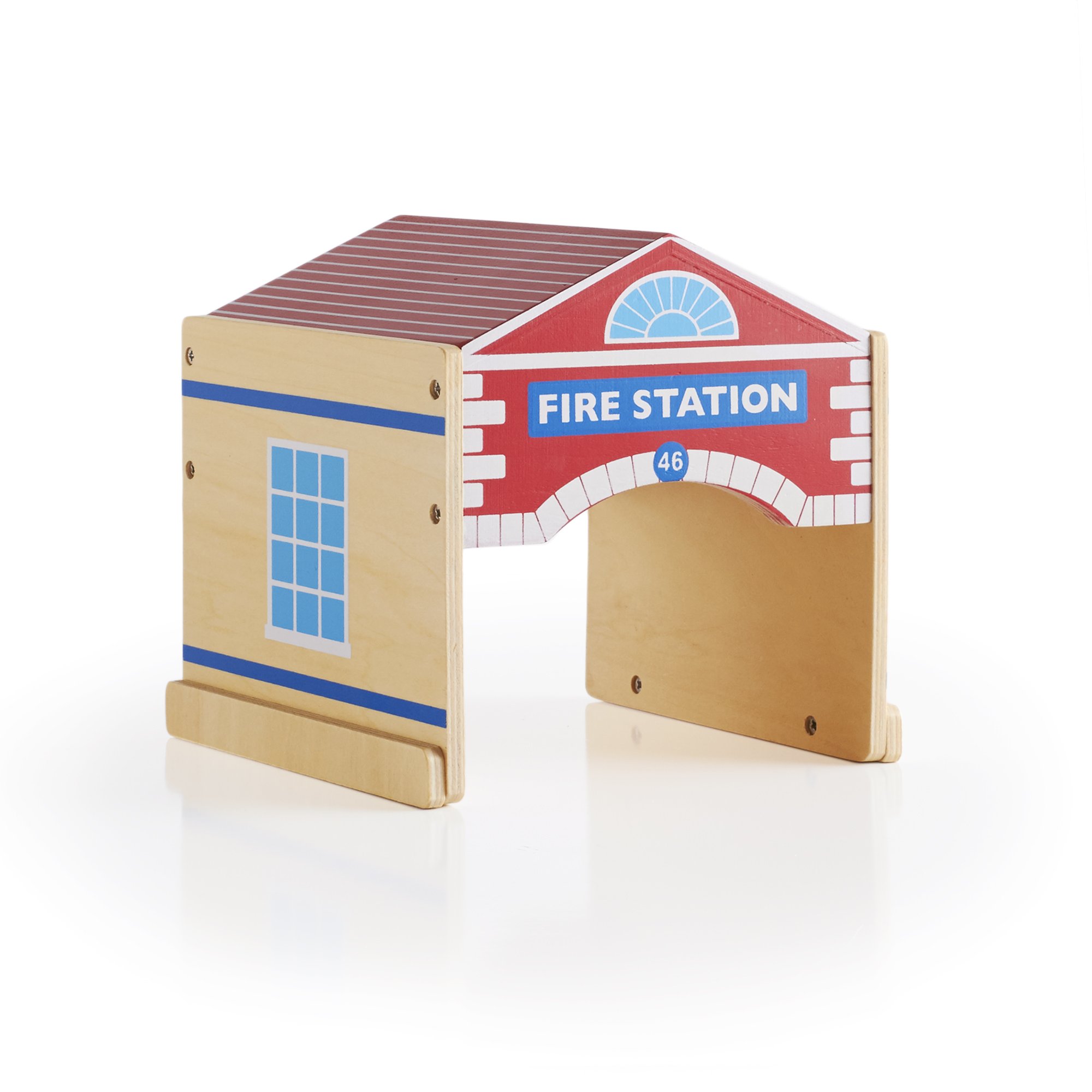 Guidecraft Community Buildings: Set of 6 Block Play Buildings (Fire Station, Police Department, Hospital, School, Grocery Store & Service Station) - Kids Learning & Educational Toys