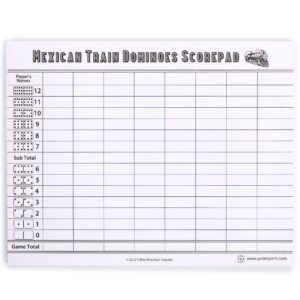 yellow mountain imports mexican train dominoes scorepad - 50 sheets