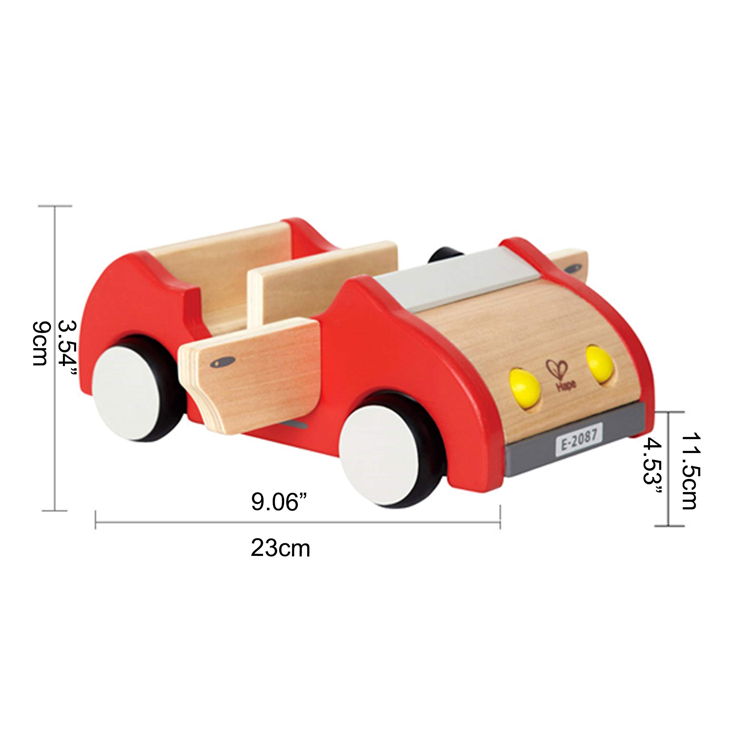 Hape Wooden Doll House Family Car| Toy Vehicle Seats up to 4 Figures for Complete Doll House Furniture Set