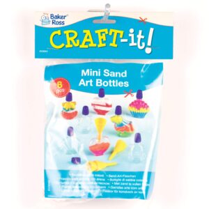 Baker Ross EV3043 Mini Shaped Sand Art Bottles - Pack of 8, for Children to Decorate and Display, Ideal Kids Arts and Crafts Project