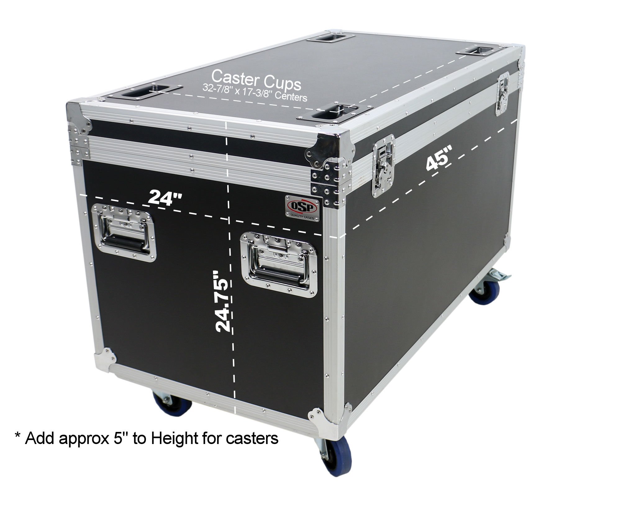 OSP Cases | ATA Road Case | Utility Truck Pack Transport Case | 45" Rubber-Lined Cable Trunk | Heavy-Duty Casters | TP4524-30