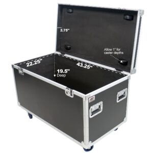 OSP Cases | ATA Road Case | Utility Truck Pack Transport Case | 45" Rubber-Lined Cable Trunk | Heavy-Duty Casters | TP4524-30