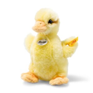 steiff usa yellow pilla duckling plush toy, 5.5” x 5.1” x 3.5” – cuddly duck toy, airbrushed accents (73335), miniature