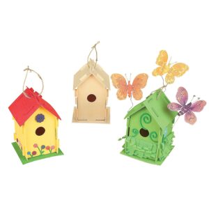 fun express birdhouse kits for kids, diy craft for kids, 12 houses to build and decorate, great for school, spring and summer crafting activities - vbs vacation bible school supplies/decor