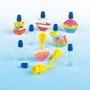 Baker Ross EV3043 Mini Shaped Sand Art Bottles - Pack of 8, for Children to Decorate and Display, Ideal Kids Arts and Crafts Project