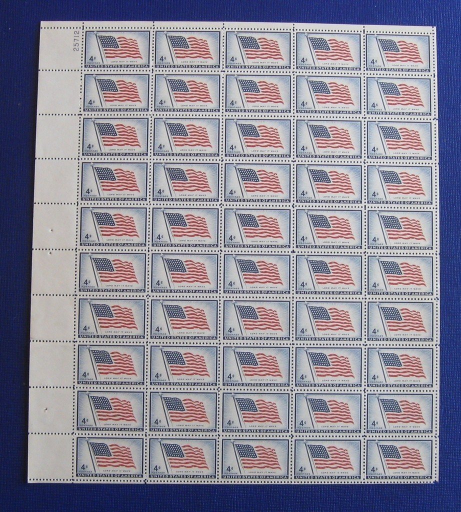 USPS Old Glory Full Sheet of 50 X 4 Cent Stamps Scott 1094