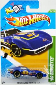 hot wheels 2012 69 corvette sports car metalflake blue treasure hunts 55