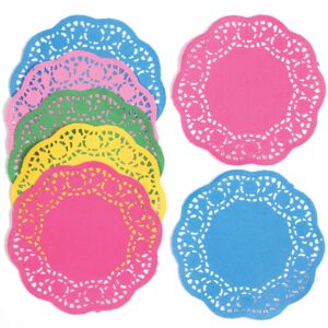 baker ross ev191 colored paper doilies - pack of 120, ⁠creative art supplies for children, paper crafts, card making, and decorations, multicolor