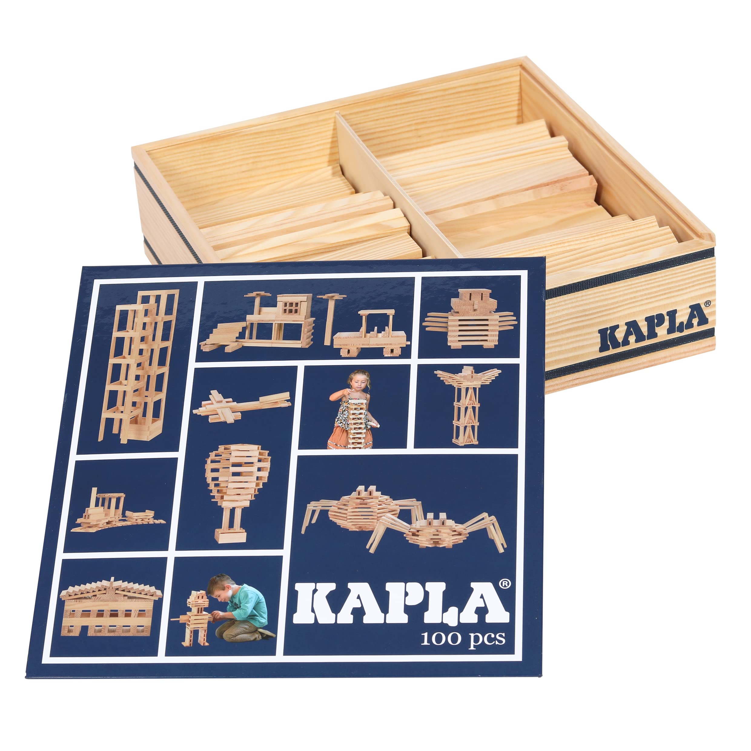 KAPLA Wooden Construction Set 100 Building Planks