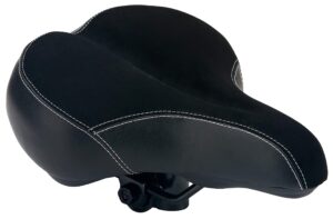 schwinn comfort bike seat for men and women, soft wide commute, replacement saddle fits all adult bikes with standard seatpost, commuter/double foam, black