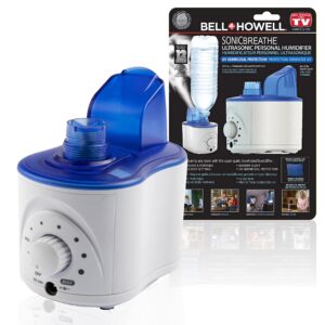 bell+howell sonic breathe water bottle humidifier, easy to use small humidifier, no leak portable humidifier, mini humidifier, travel humidifier, personal humidifier and desk humidifier as seen on tv