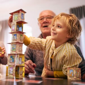 HABA Rhino Hero Game - Card Games for Kids, Ideal for Ages 5 & up - The Heroic Rhino Hero Stacking Card Game Adventure - Triple Award Winner