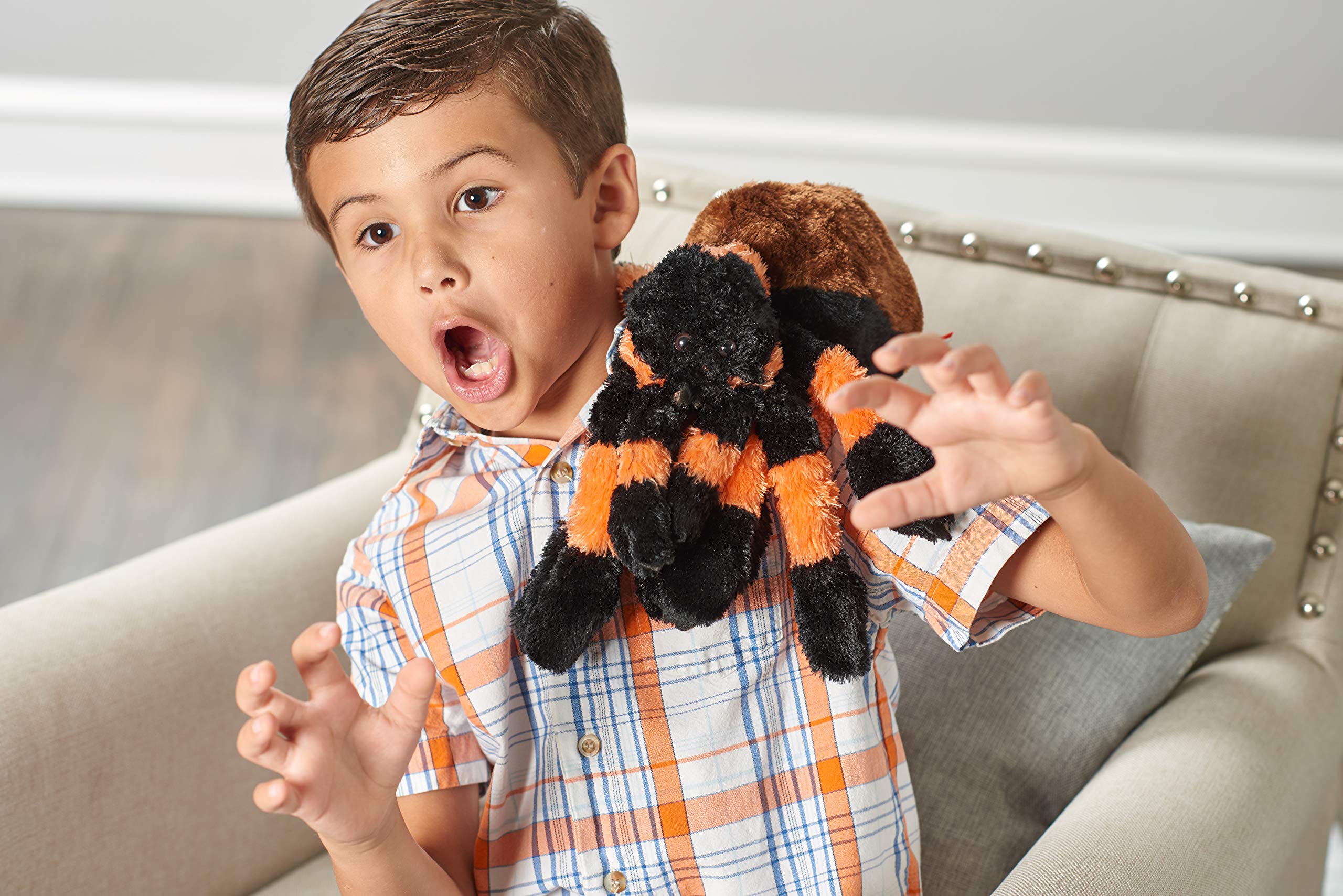 Wild Republic Tarantula Plush, Stuffed Animal, Plush Toy, Gifts for Kids, Cuddlekins 12 Inches, Black, Orange, Brown