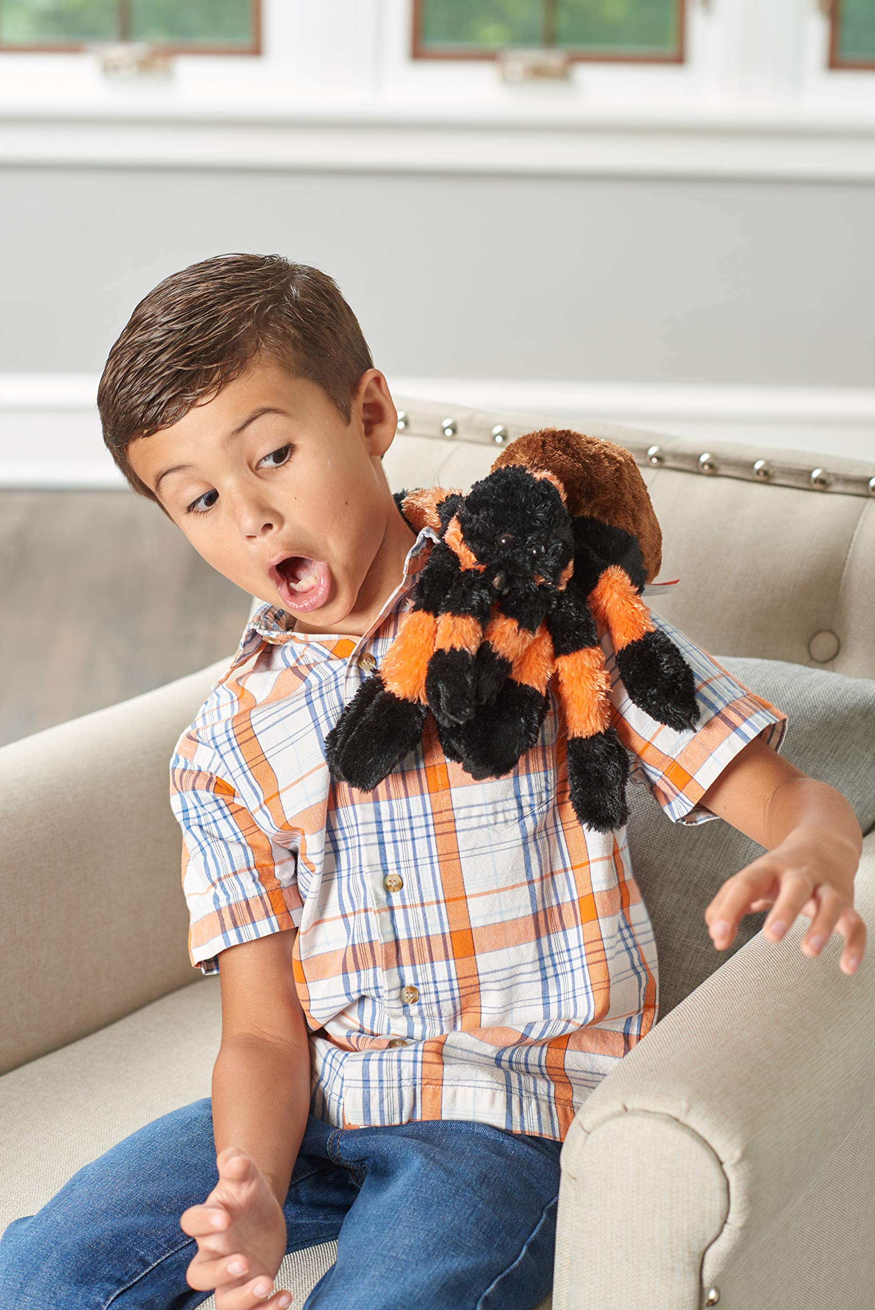 Wild Republic Tarantula Plush, Stuffed Animal, Plush Toy, Gifts for Kids, Cuddlekins 12 Inches, Black, Orange, Brown