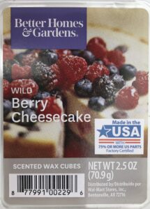 better homes and gardens wild berry cheesecake scented wax cubes