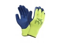 80-400 ansell size 9 powerflex acrylic terry loop lined natural rubber latex palm coated cold conditions kw gloves yellow/blue - cat iii - en388-x231 - en407-x2xxxx - en511-020