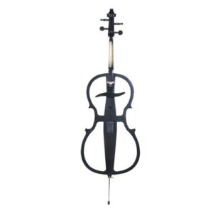 Cecilio 4/4 CECO-1BK Black Metallic Electric Cello with Ebony Fittings in Style 1 (Full Size)