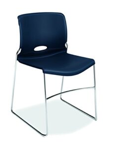 hon olson stacking chair - guest chair for office, cafeteria, break rooms, training or multi-purpose rooms, regatta/blue shell, 4 pack (h4041)