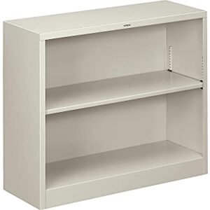 HON S30ABCQ Metal Bookcase, Two-Shelf, 34-1/2w x 12-5/8d x 29h, Light Gray