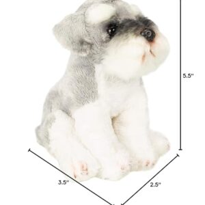 DEMDACO Schnauzer Children's Plush Beanbag Stuffed Animal Toy, Light Grey