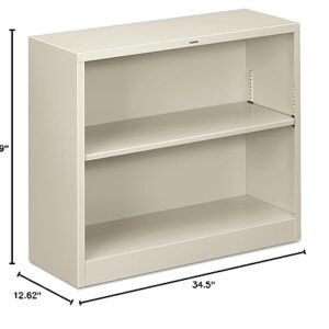 HON S30ABCQ Metal Bookcase, Two-Shelf, 34-1/2w x 12-5/8d x 29h, Light Gray